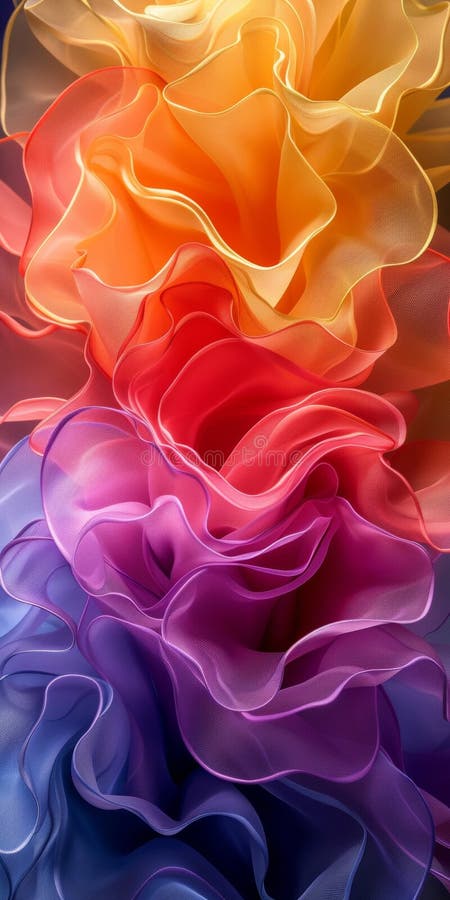 Colorful Layers of Translucent Fabric Create a Stunning Visual Effect ...