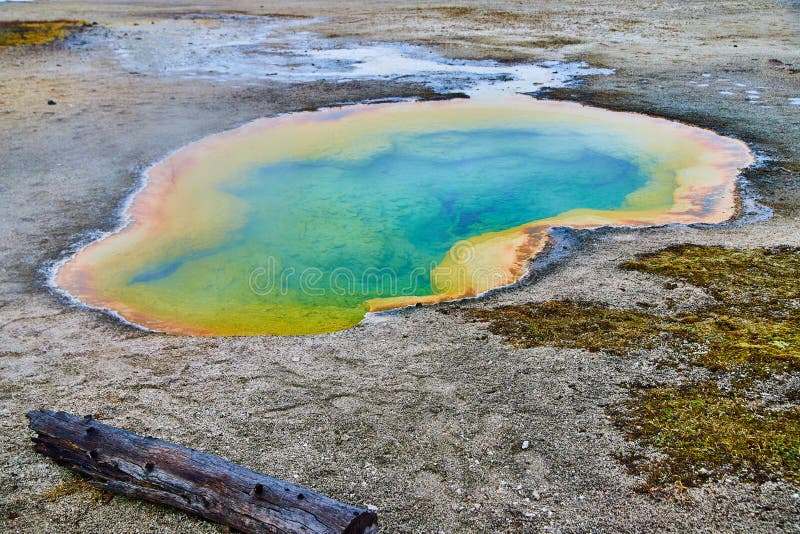 Colorful Layers of Yellowstone Pools in Basin Stock Image - Image of ...