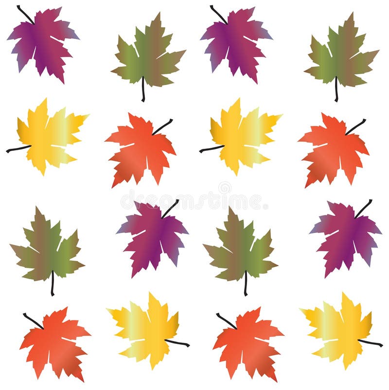 Colorful Leaf Stickers stock vector. Illustration of decorative - 344014144