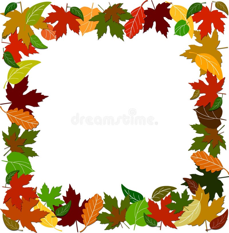 Colorful Fall Leaf Border stock illustration. Illustration of natural ...