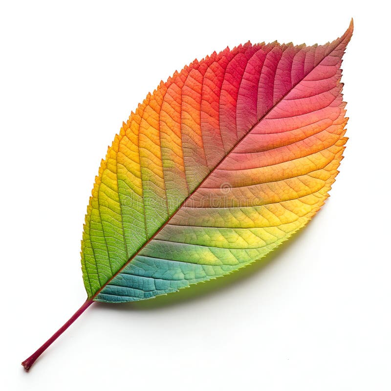 Colorful Leaf with Gradient Colors Isolated on White Background Stock ...