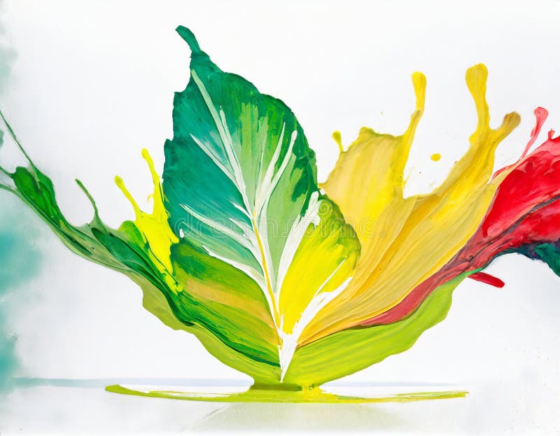 Colorful leaf splash stock illustration. Illustration of branch - 293477931