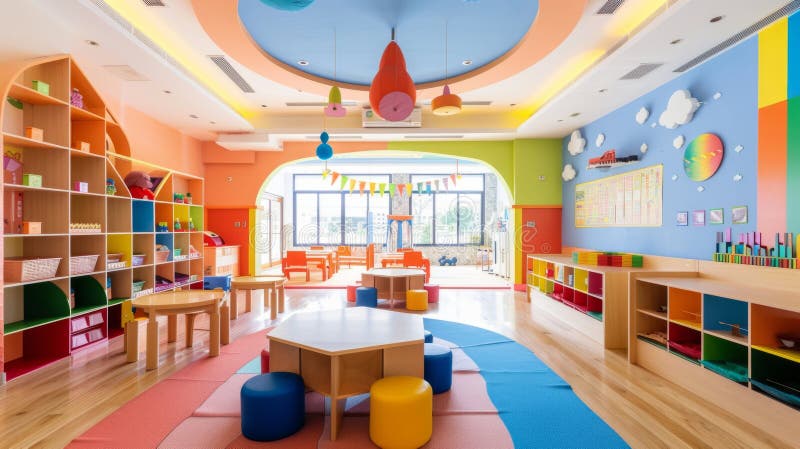 Colorful Learning Kindergarten Stock Illustration - Illustration of literacy, development: 315342432