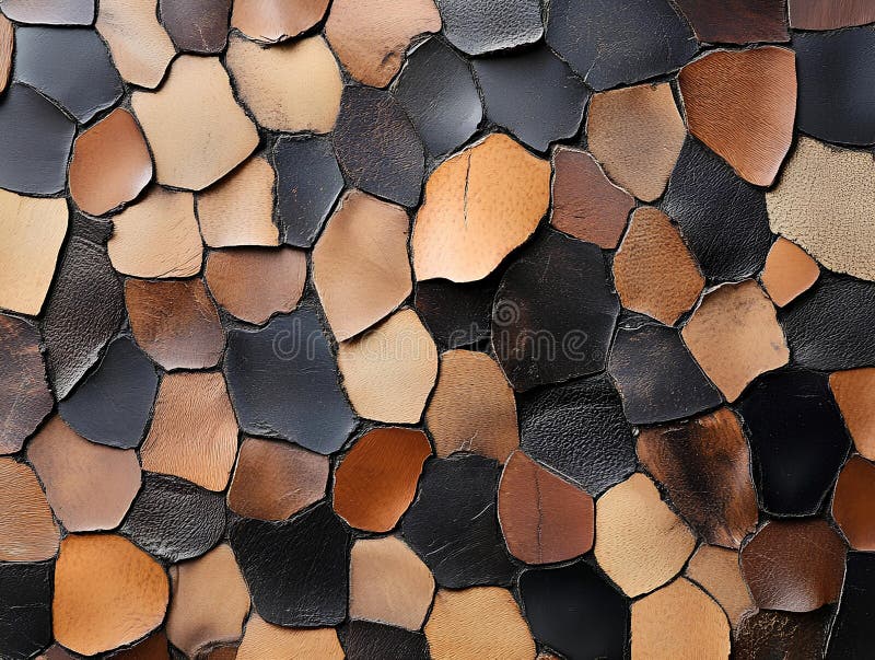 Colorful Leather Patchwork Design Showcasing Various Textures and ...