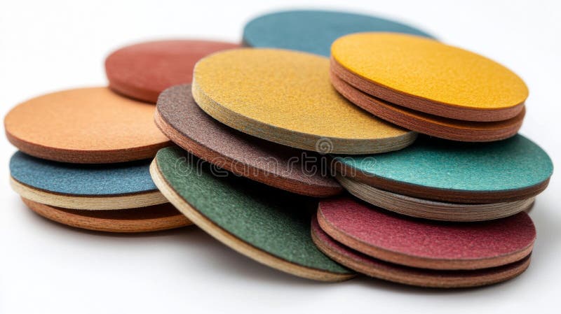 Colorful Leather Samples: Round Discs Texture Collection Stock ...