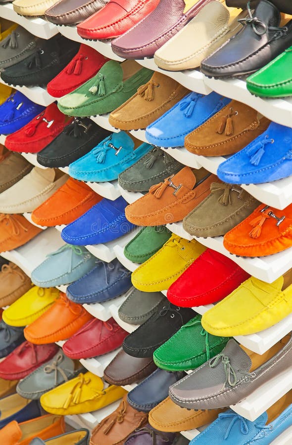 Colorful leather shoes stock photo. Image of cloth, lots - 27488074