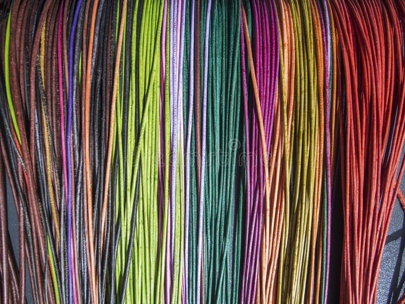 Colorful Leather Straps Multi Colored Stock Image - Image of material ...