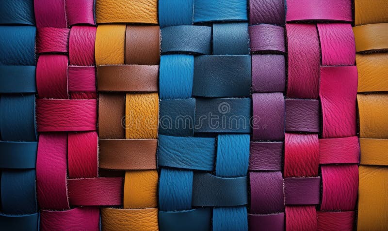 Colorful Leather Weaving Patterns Showcasing Vibrant Textures and ...