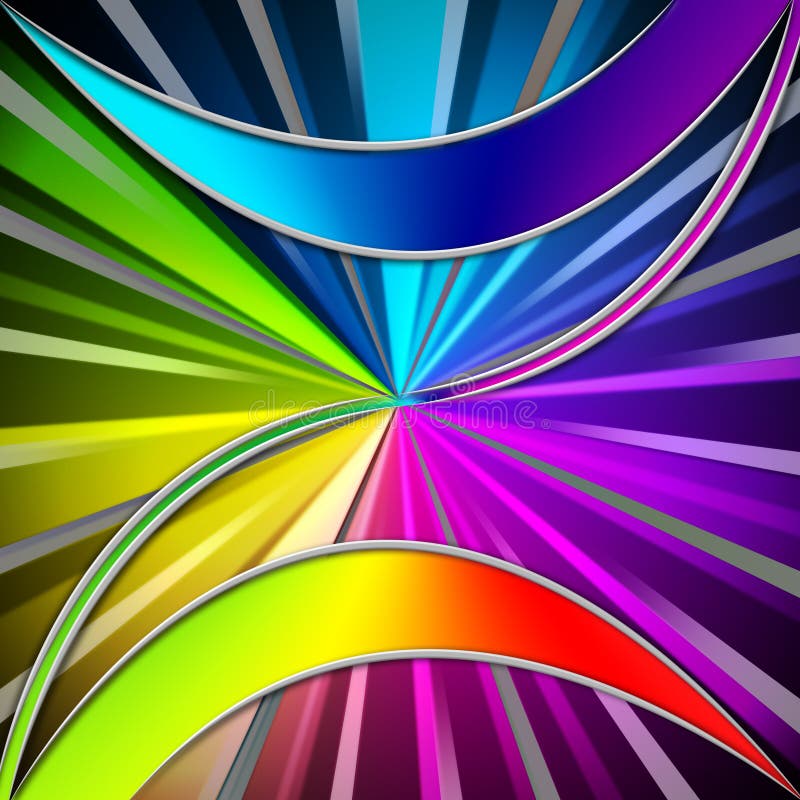 Colorful Rays Background Shows Brightness Rainbow and Radiating Stock ...