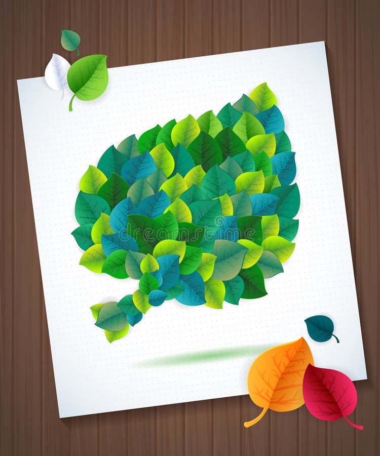 Colorful Leaves Card Concept Super Wood Background Stock Vector ...