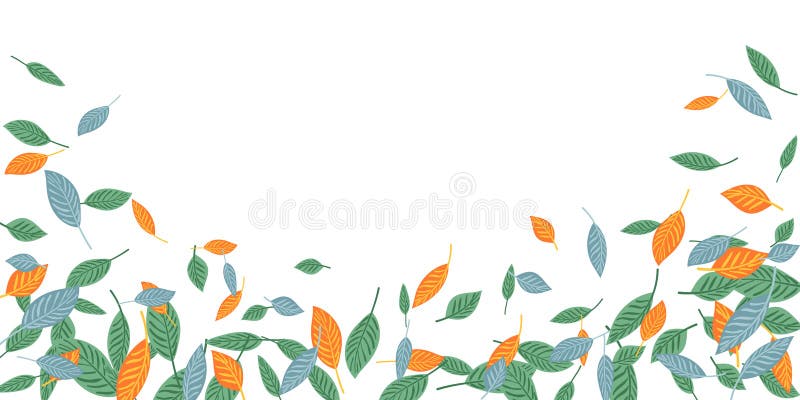 Colorful Leaves Frame, Abstract Art Template Background Isolated Vector ...