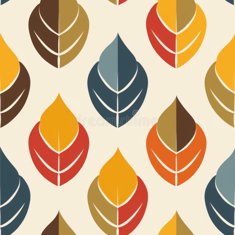 Colorful Leaves Pattern on White Background, Ideal for Autumn-themed ...