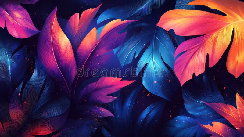 Colorful Leaves with Vibrant Gradient Patterns for Wallpapers and ...
