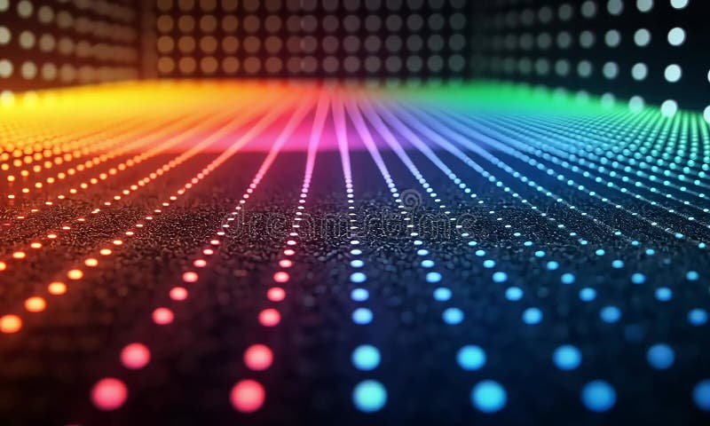 Colorful LED Array Display stock video. Video of dotted - 390276663
