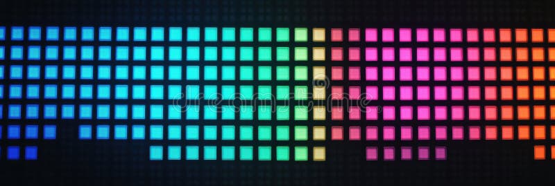 Colorful Led Equalizer Bars in Rainbow Gradient Displaying Sound Levels ...