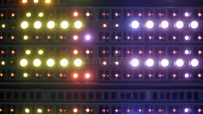 Illuminated Circuit Board Display with Colorful Led Patterns Stock ...