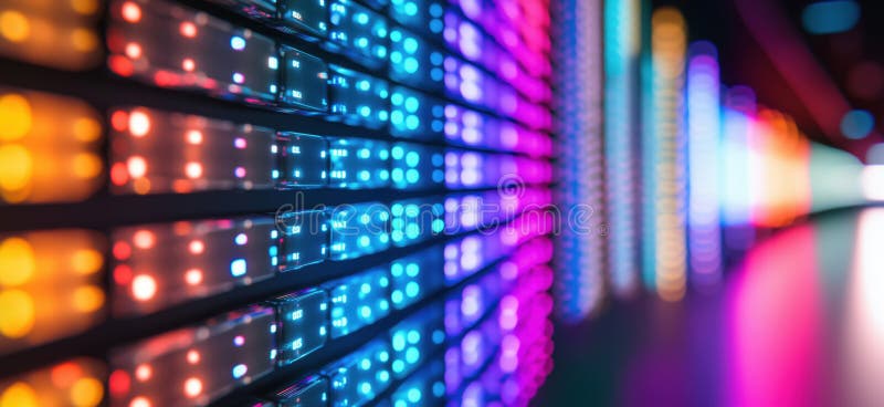 Colorful LED Lights Display, Vibrant Hues, Illuminated Patterns, Modern ...