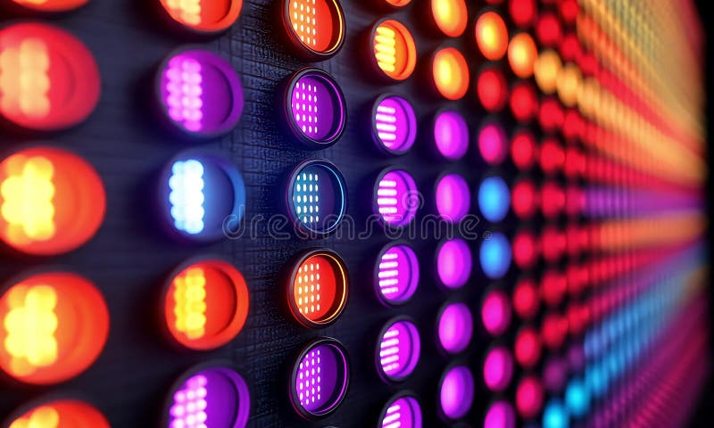 Colorful LED Panel Display stock video. Video of illumination - 384192683