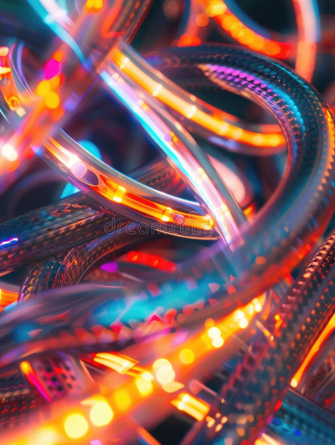 Colorful LED Strips stock photo. Image of fixture, generated - 366565780