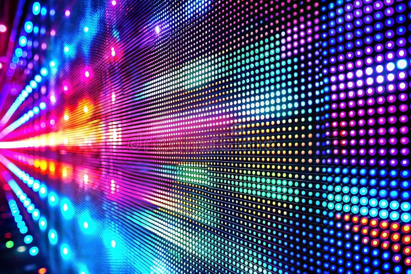 Colorful LED Wall Display, Vibrant Light Show, Night Club, Dynamic ...