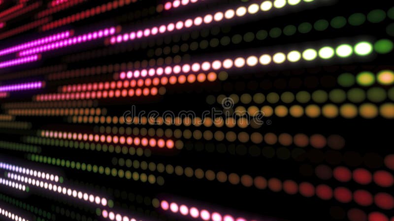 Colorful Led Wall Showing a Graphic Equalizer Simulating Sound Waves ...