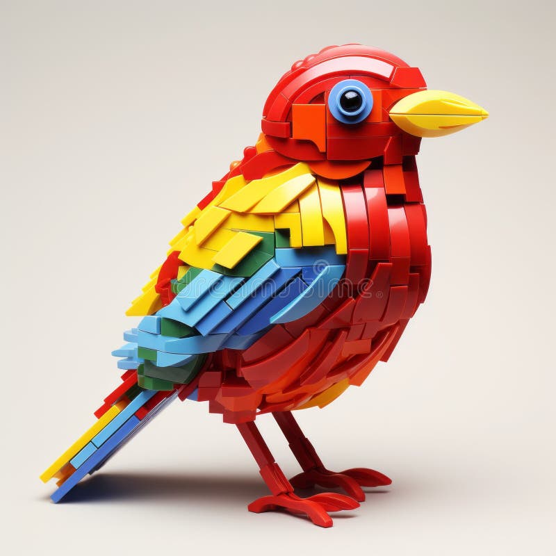 Colorful Lego Bird: a Realistic Rendering of Iconic Design Stock ...