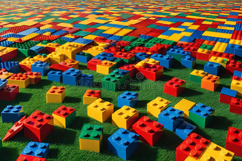 Colorful LEGO Blocks Construct a House: Balanced Structure Seamlessly ...