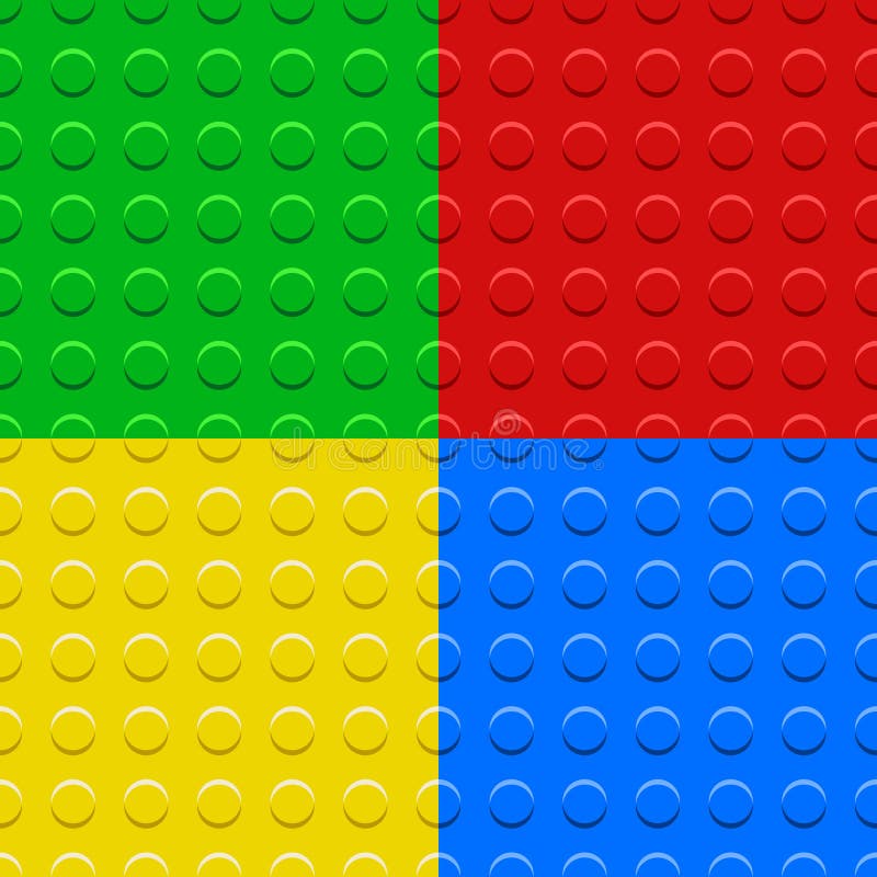Colorful Lego Blocks Plates Seamless Patterns Set, Vector Stock Vector ...