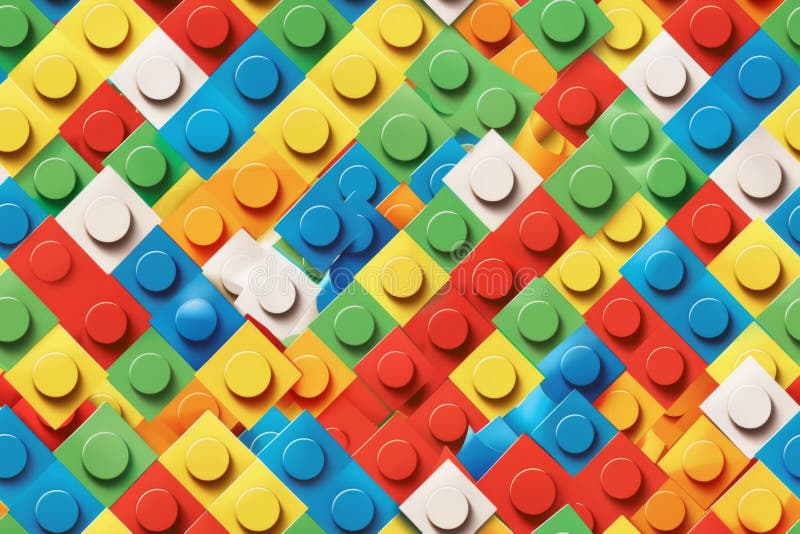 A Colorful Lego Brick Pattern Background, with Each Block Representing ...