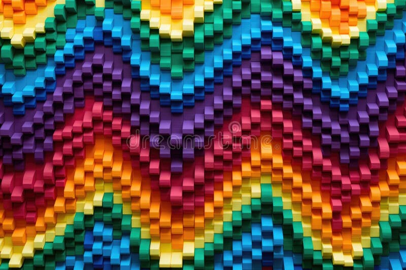 Colorful Lego Brick Wall with Alternating Patterns Stock Image - Image ...