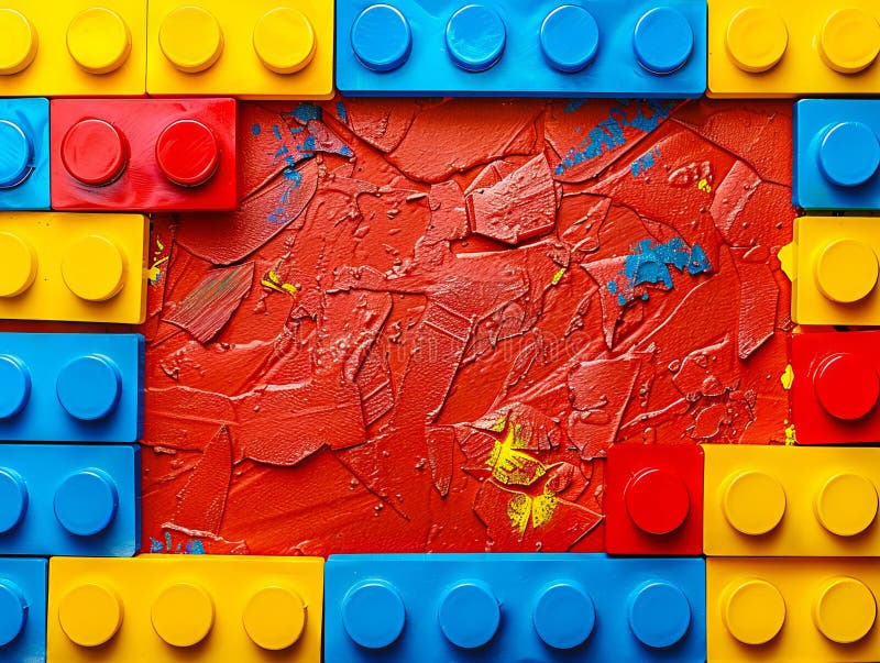 A Colorful Lego Bricks Arranged in a Square Stock Image - Image of draw ...