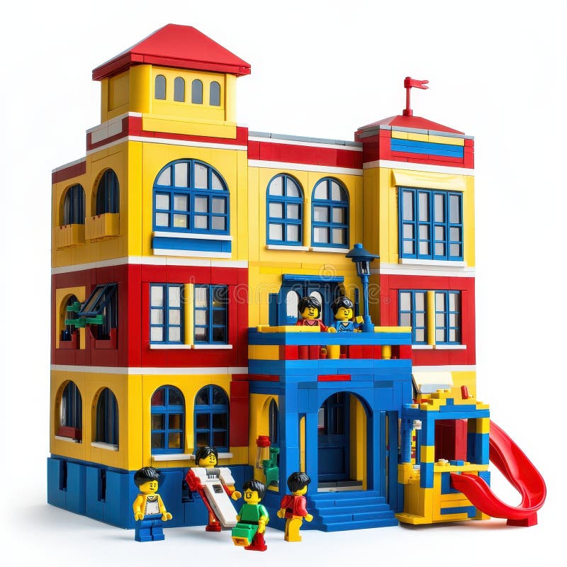A Colorful LEGO Building with Figures, Showcasing a Playful Environment ...
