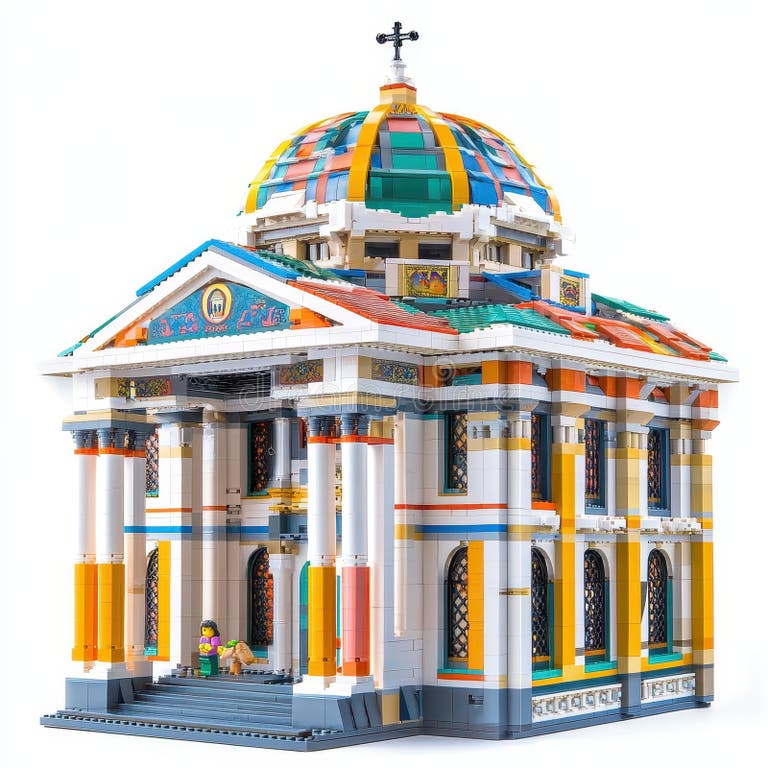 A Colorful LEGO Building Model Featuring a Dome and Classical ...