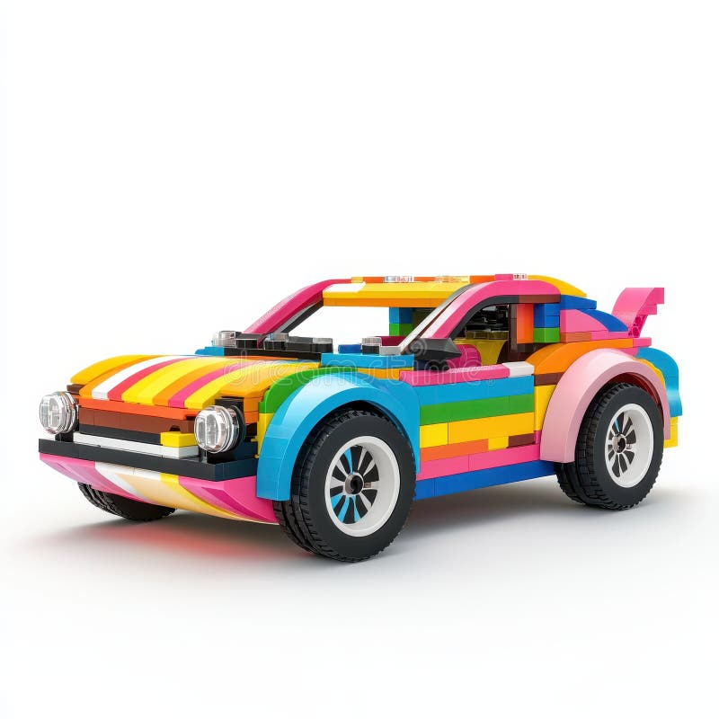 A Colorful LEGO Car Model Showcasing Creativity and Design Stock ...