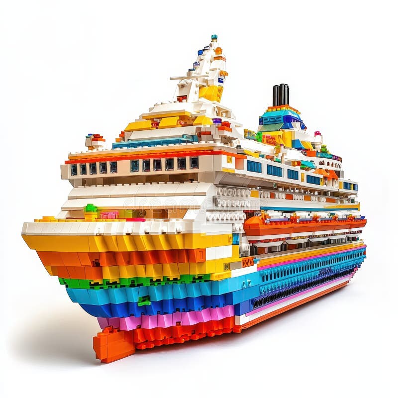 A Colorful LEGO Model of a Cruise Ship Showcasing Creativity and Design ...