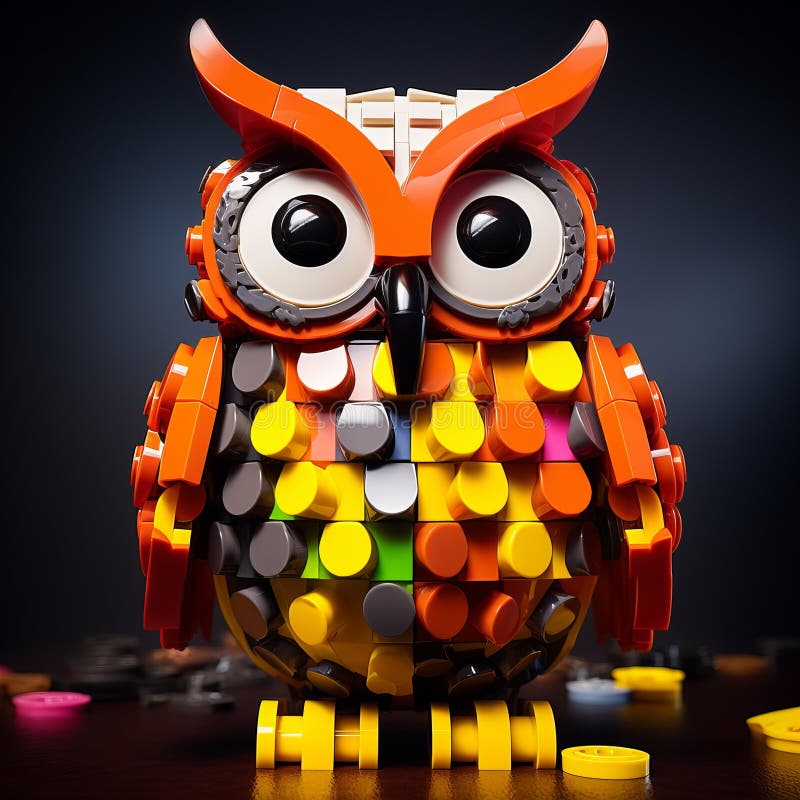 Colorful Lego Owl: Realistic 3d Rendering with Puzzle-like Elements ...