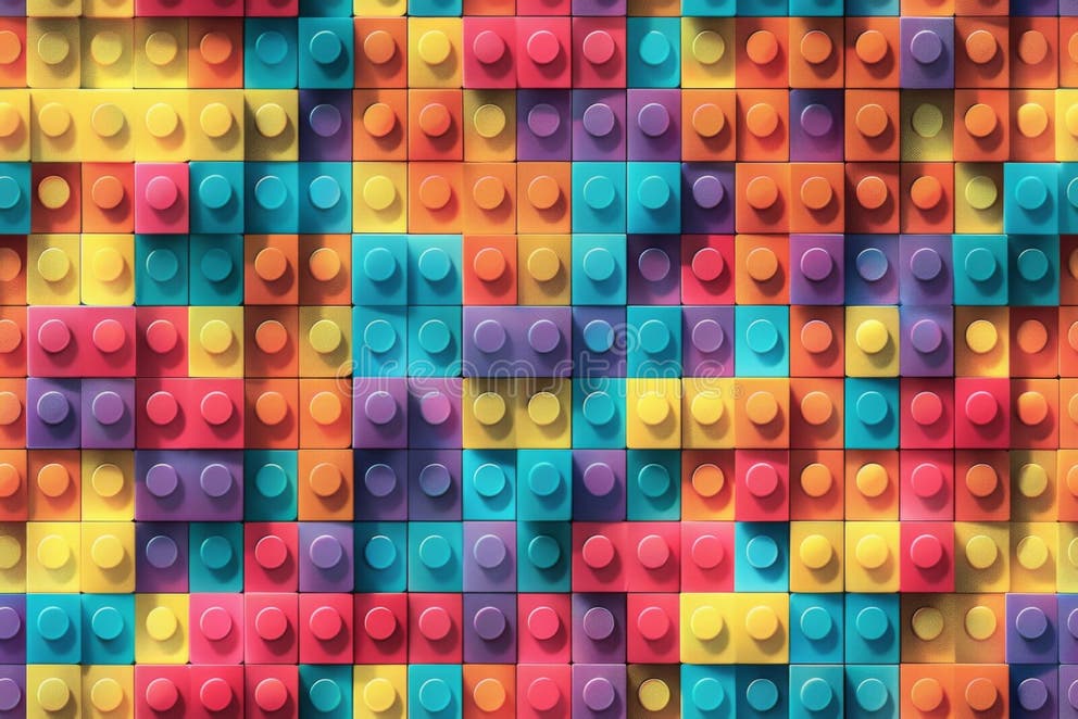 Colorful Lego Pattern, Seamless Repeating Texture in the Style of ...
