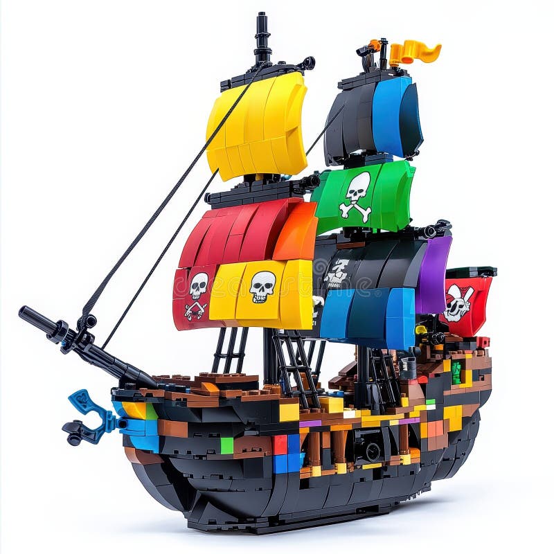 Colorful Lego Pirate Ship Model Stock Illustrations – 1 Colorful Lego ...
