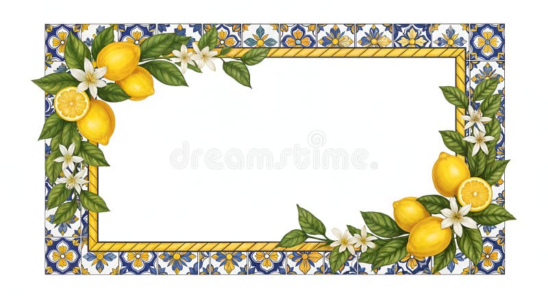 Lemon Blue Tile Frame Stock Illustrations – 162 Lemon Blue Tile Frame ...