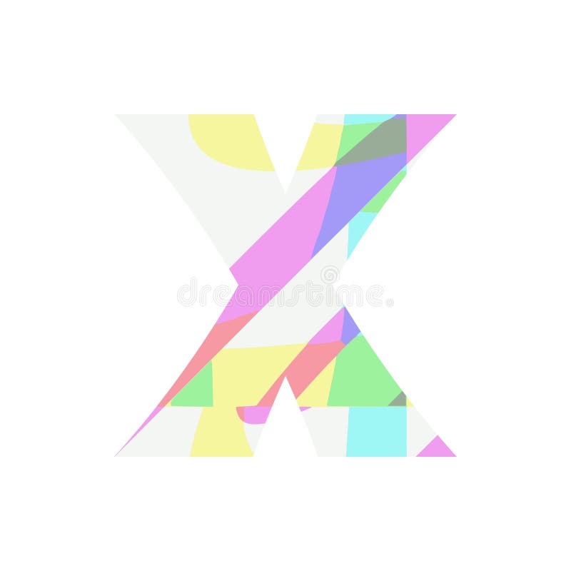 Colorful X letter stock illustration. Illustration of graphic - 253181868