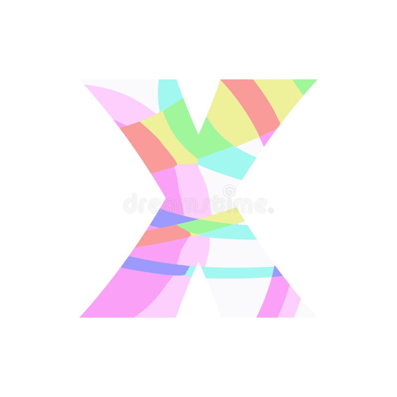 Colorful X letter stock illustration. Illustration of graphic - 253181881