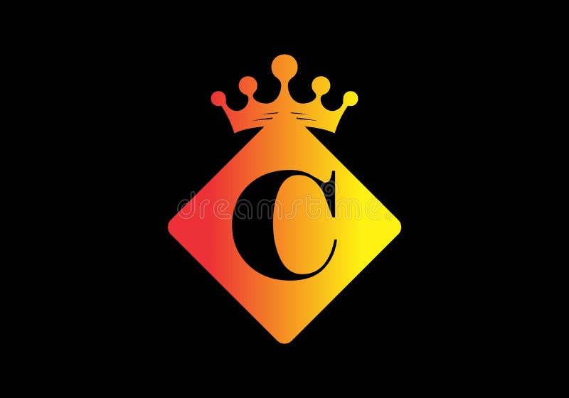 Colorful of Letter C with Crown Stock Vector - Illustration of alphabet ...