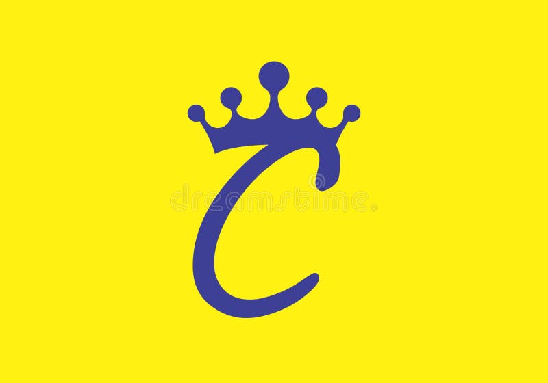 Colorful of Letter C with Crown Stock Vector - Illustration of ...