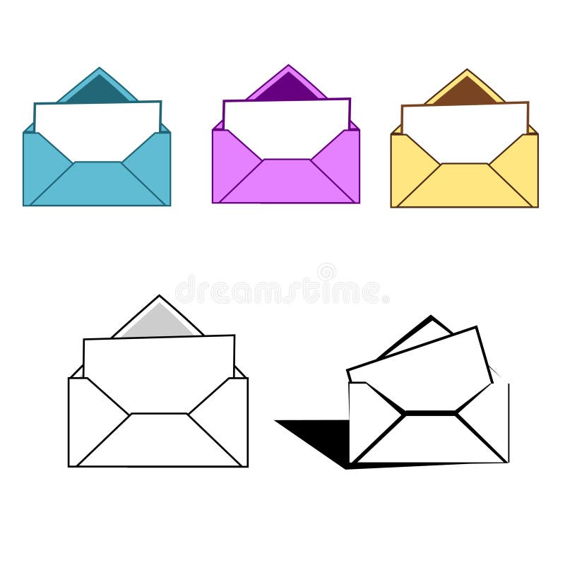 Colourful Envelopes Stock Illustrations – 41 Colourful Envelopes Stock ...