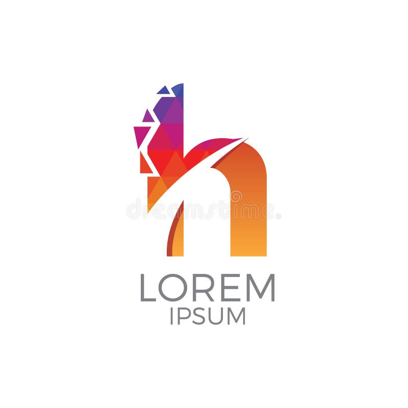 Colorful Letter `h` Logo stock vector. Illustration of media - 92734351