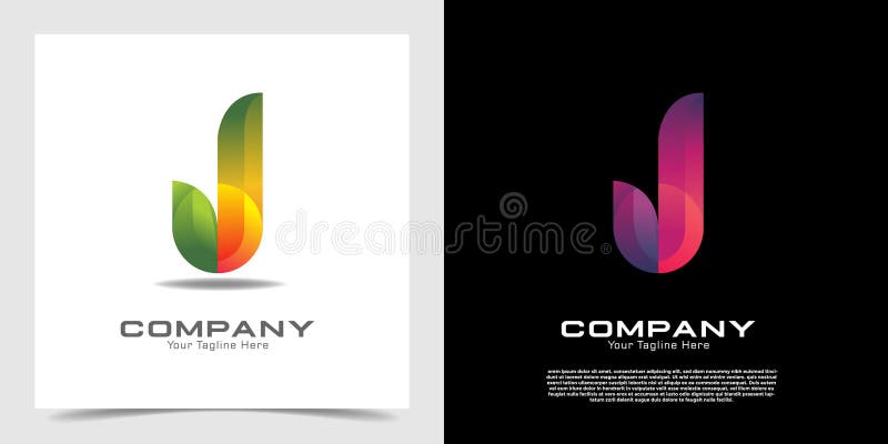 Colorful Letter J Minimalist Creative Logo Concept Vector Stock Vector ...