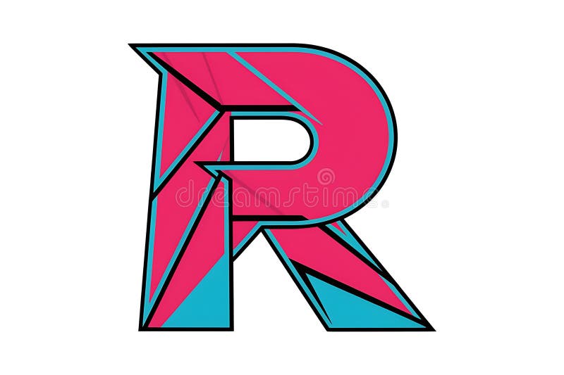 Colorful Letter R on a White Background" Stock Illustration ...