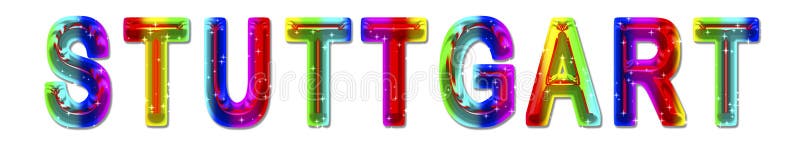 Colorful Lettering of STUTTGART Stock Illustration - Illustration of ...