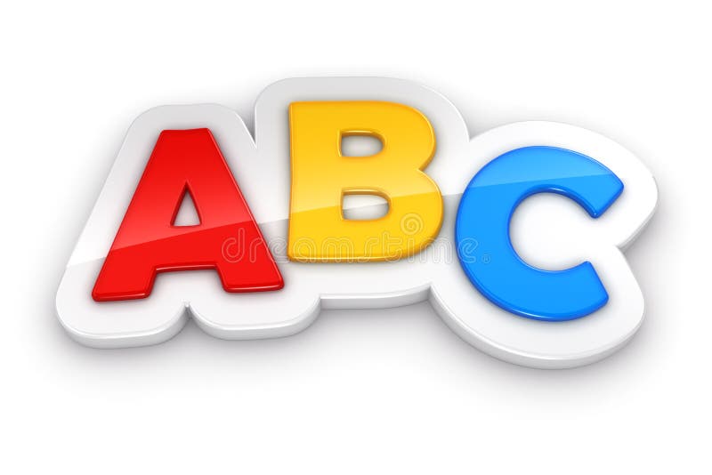 Colorful Letters ABC Hanging on White Background Stock Illustration ...