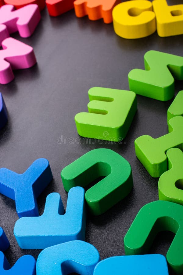 Colorful Letters Made of Wood Stock Image - Image of backdrop, caption ...